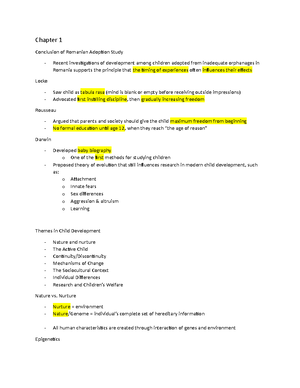 Ch. 4 assignment - ...... - Chapter 3 Experience-expectant processes ...
