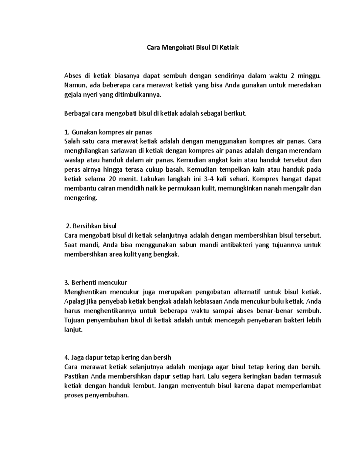 Cara Mengobati Bisul Di Ketiak Namun Ada Beberapa Cara Merawat Ketiak Yang Bisa Anda Gunakan