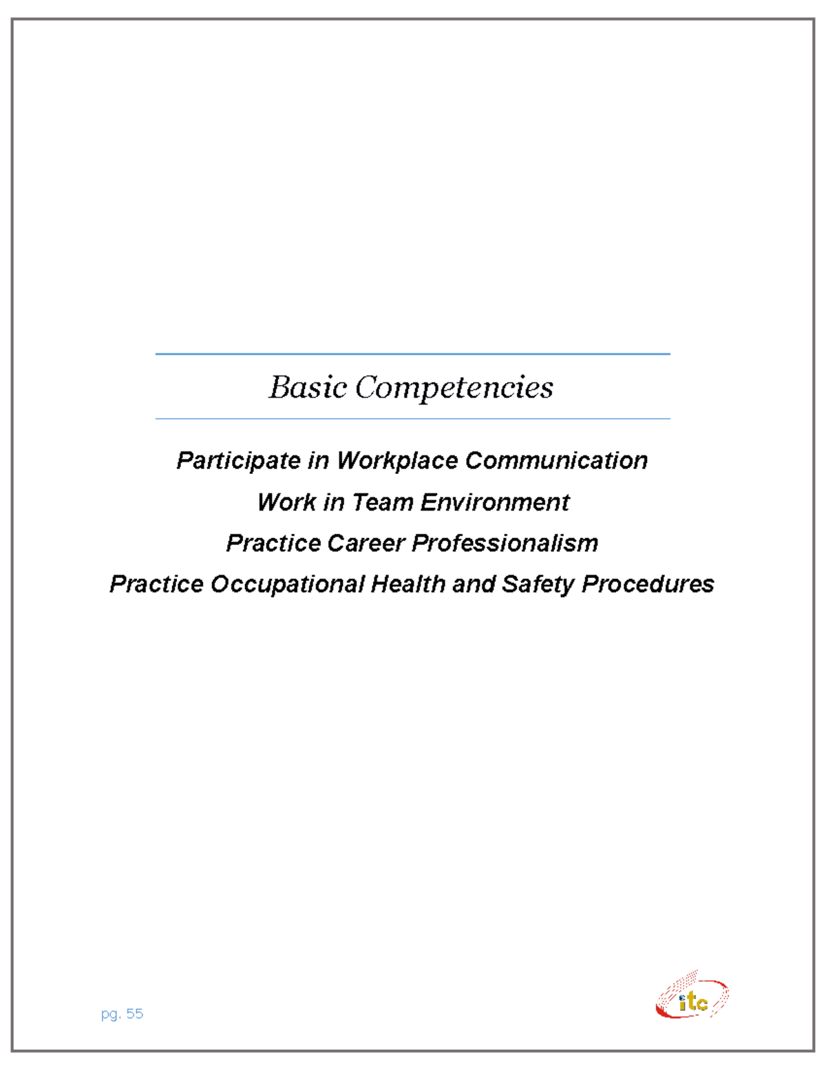 Basic competencies brief (OLD) - Basic Competencies Participate in ...