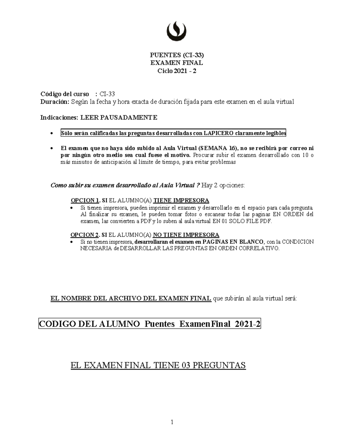 2021-2 - MATERIAL CON FINES EDUCATIVOS - PUENTES (CI-33) EXAMEN FINAL ...