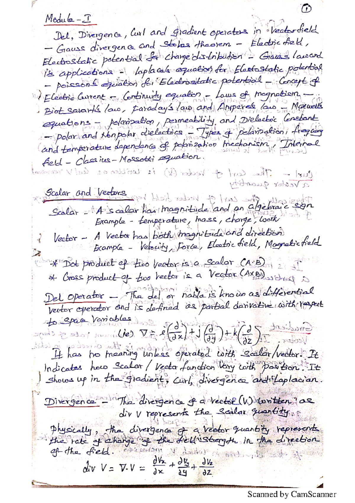 Unit 1 Electromagnetism and Dielectrics - Physics : Electromagnetic ...