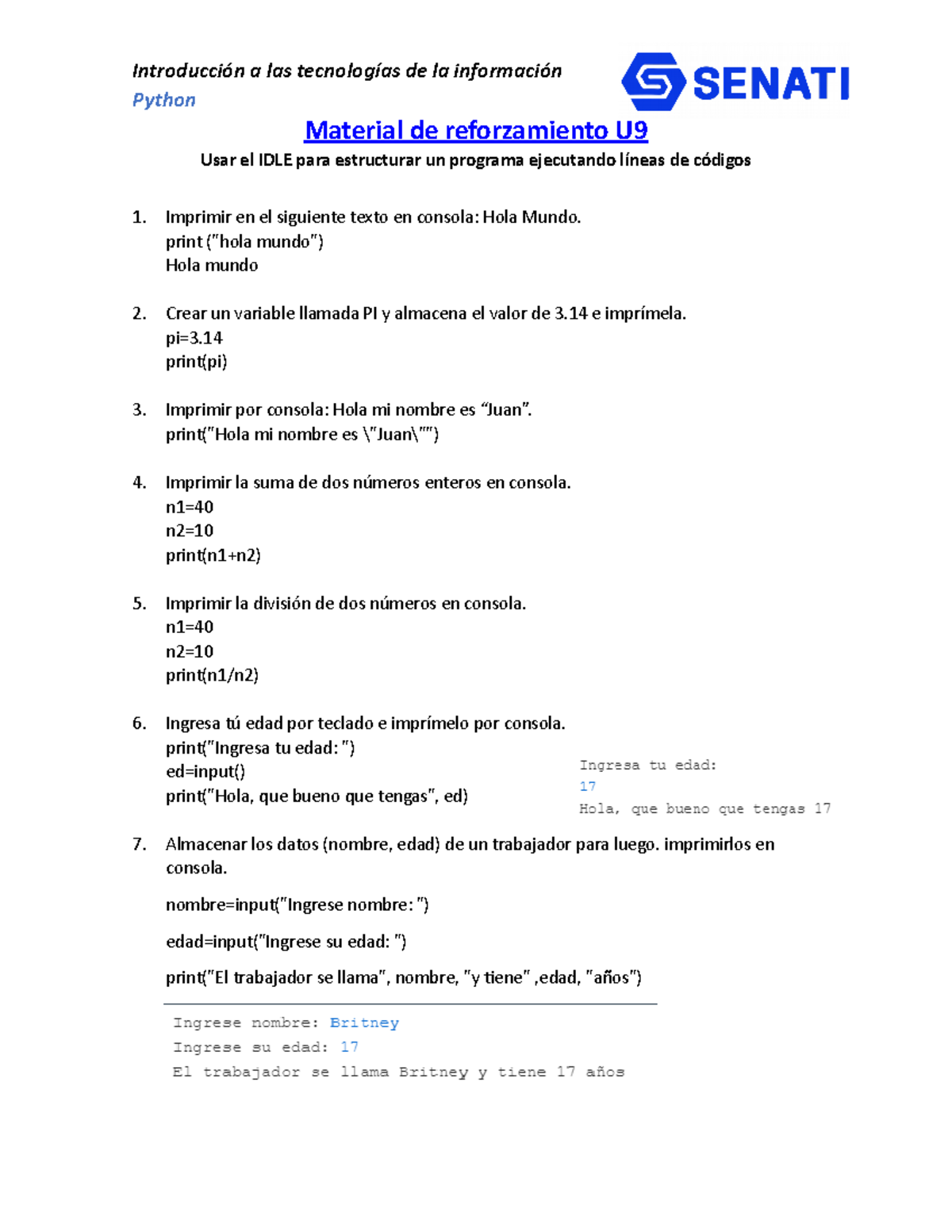 Material de reforzamiento U9 - Introducción a las tecnologías de la ...