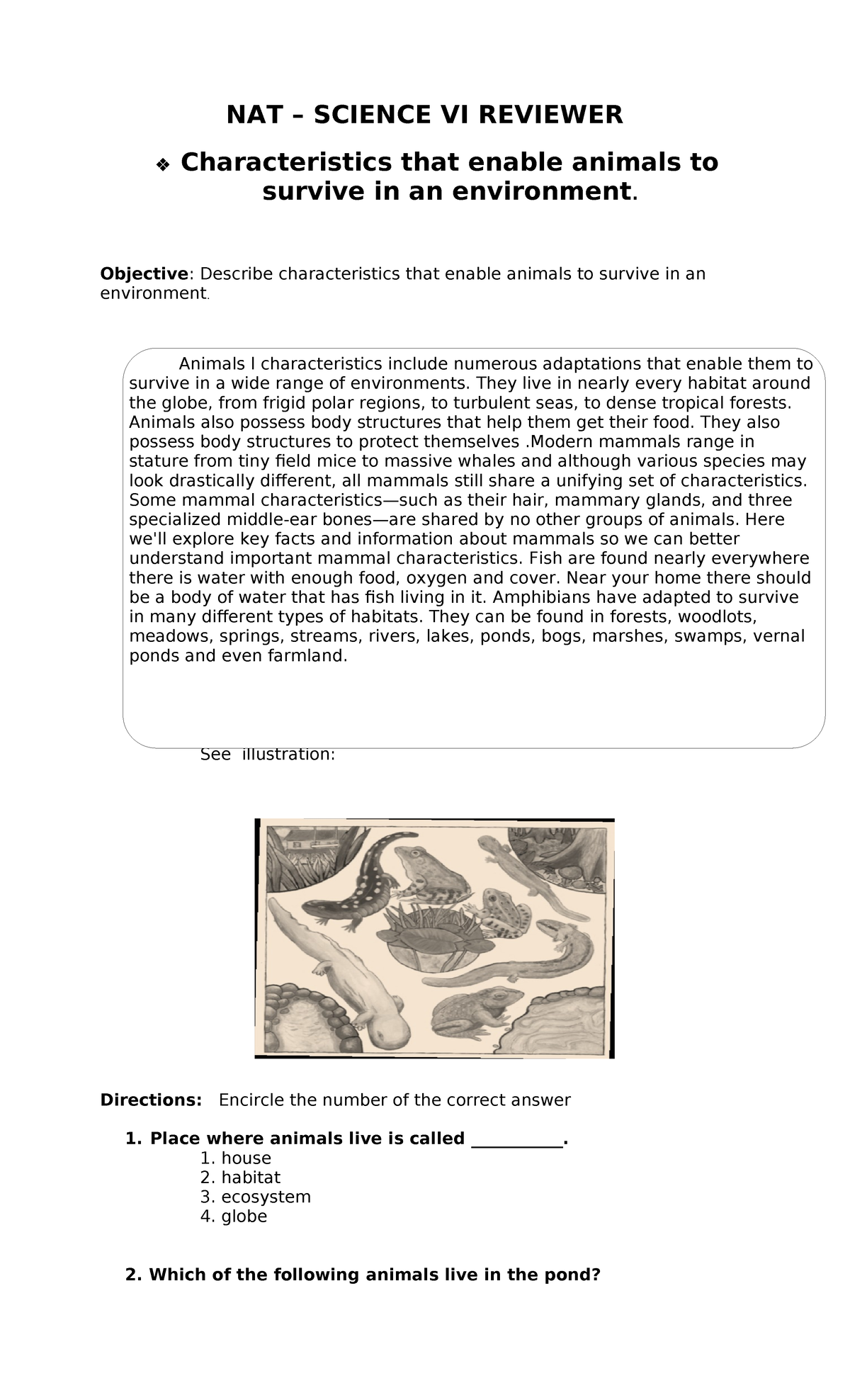 NAT Reviewer in Science Grade 6 - NAT – SCIENCE VI REVIEWER ...