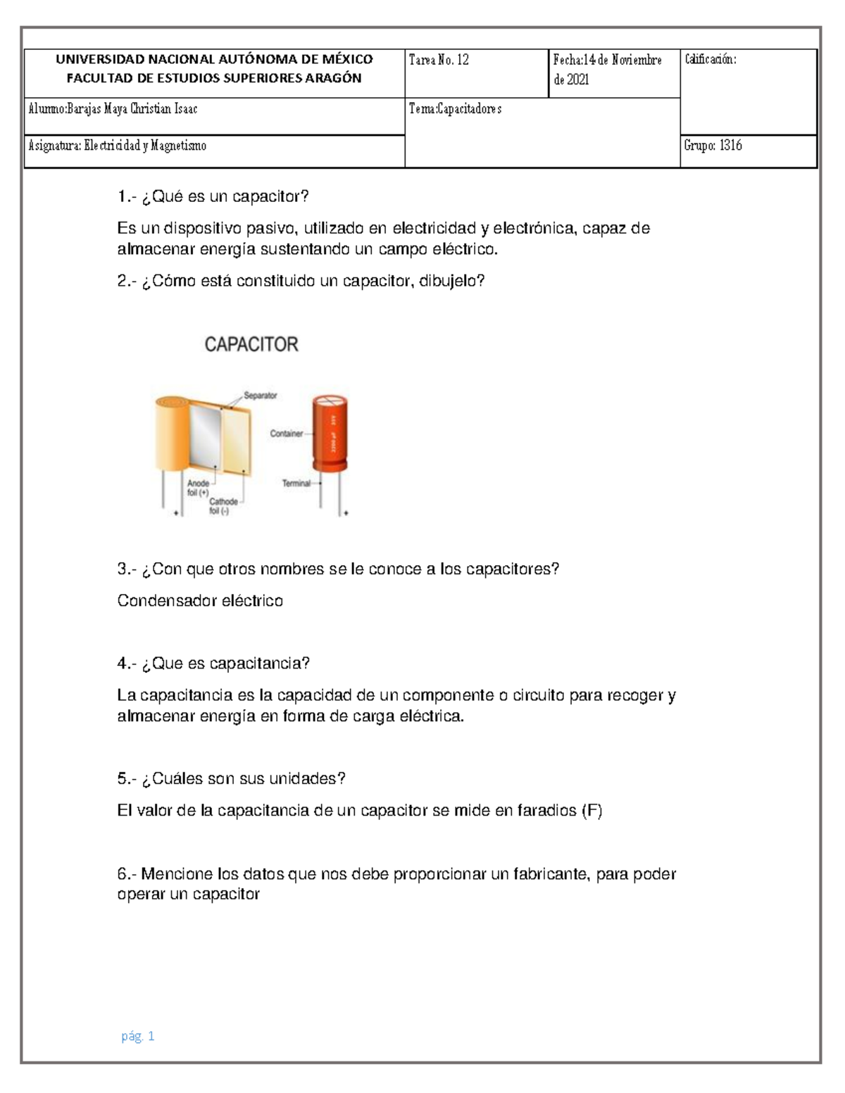 Tarea 12 Ey M - fbbg - Electricidad y Magnetismo - UNAM - Studocu