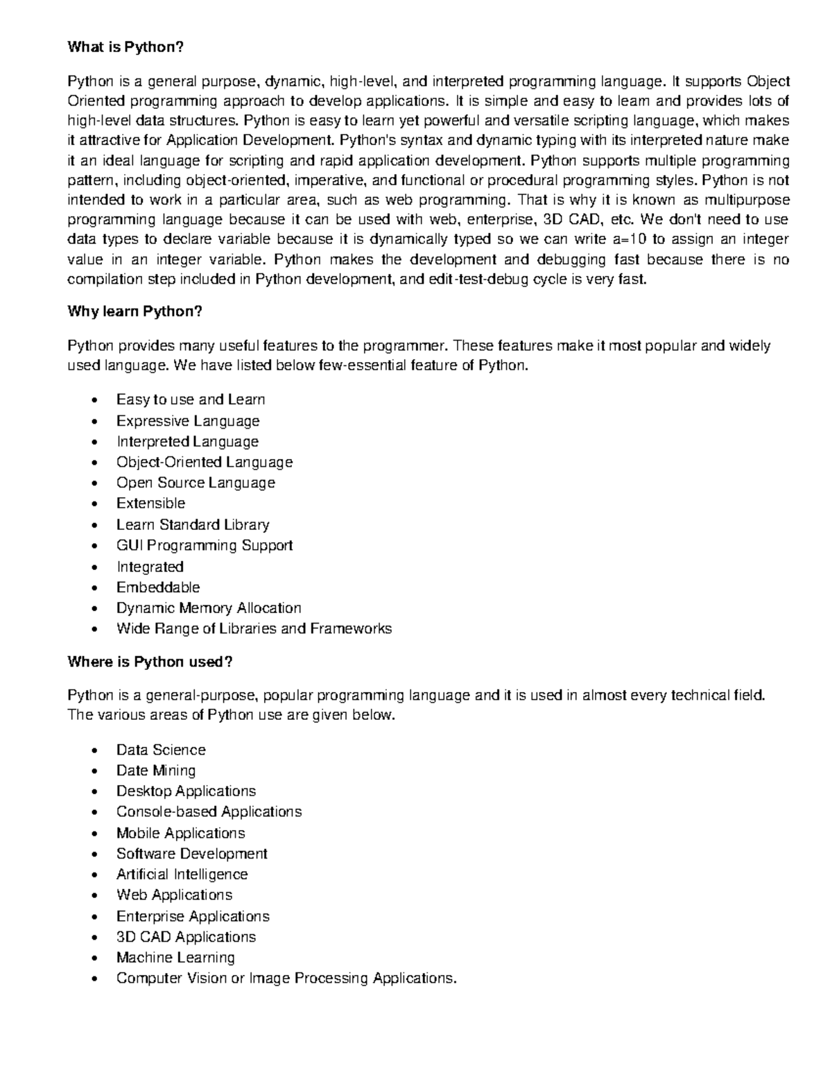 Python jobsheet update 5 - What is Python? Python is a general purpose ...