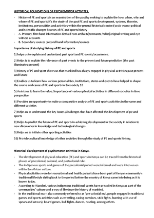 PHE Notes BY Yegon - DIPLOMA IN PRIMARY TEACHER EDUCATION (DPTE ...