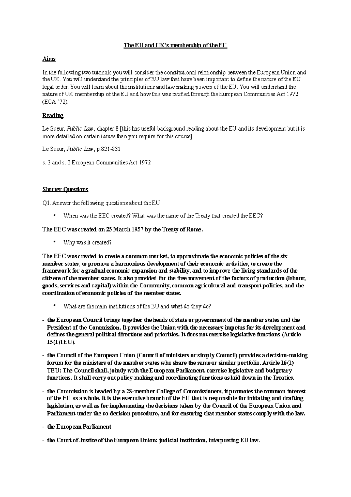 UK EU Relationship Tutorial The EU And UK s Membership Of The EU