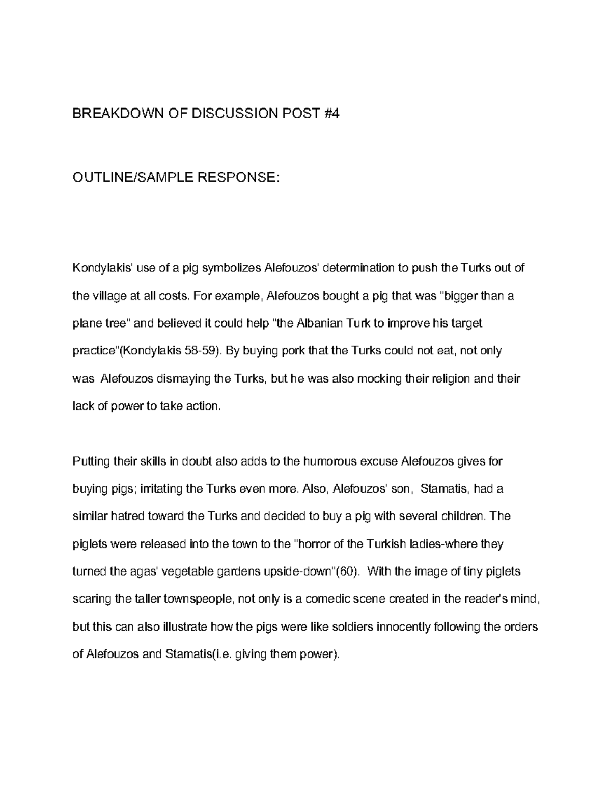 Breakdown OF Discussion POST - BREAKDOWN OF DISCUSSION POST OUTLINE ...