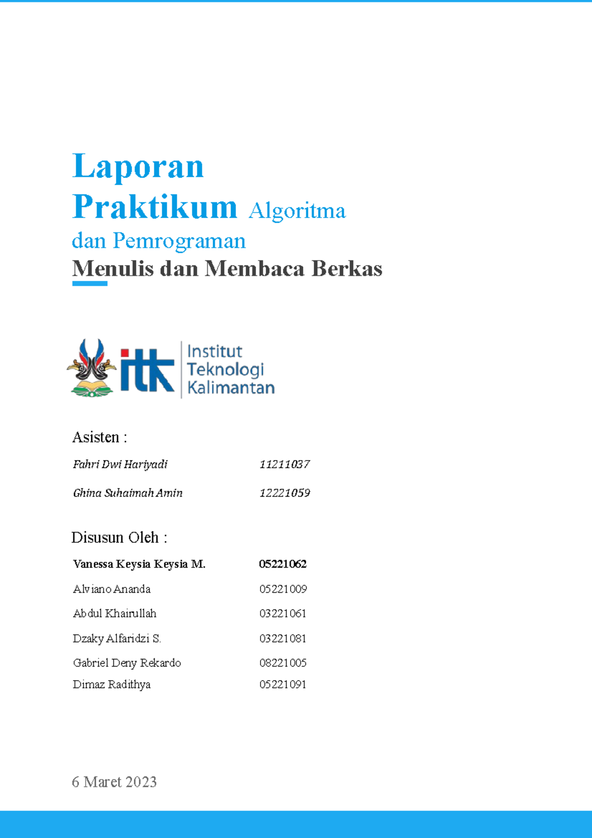 Vanessa Keysia 05221062 LP11 - Laporan Praktikum Algoritma dan ...
