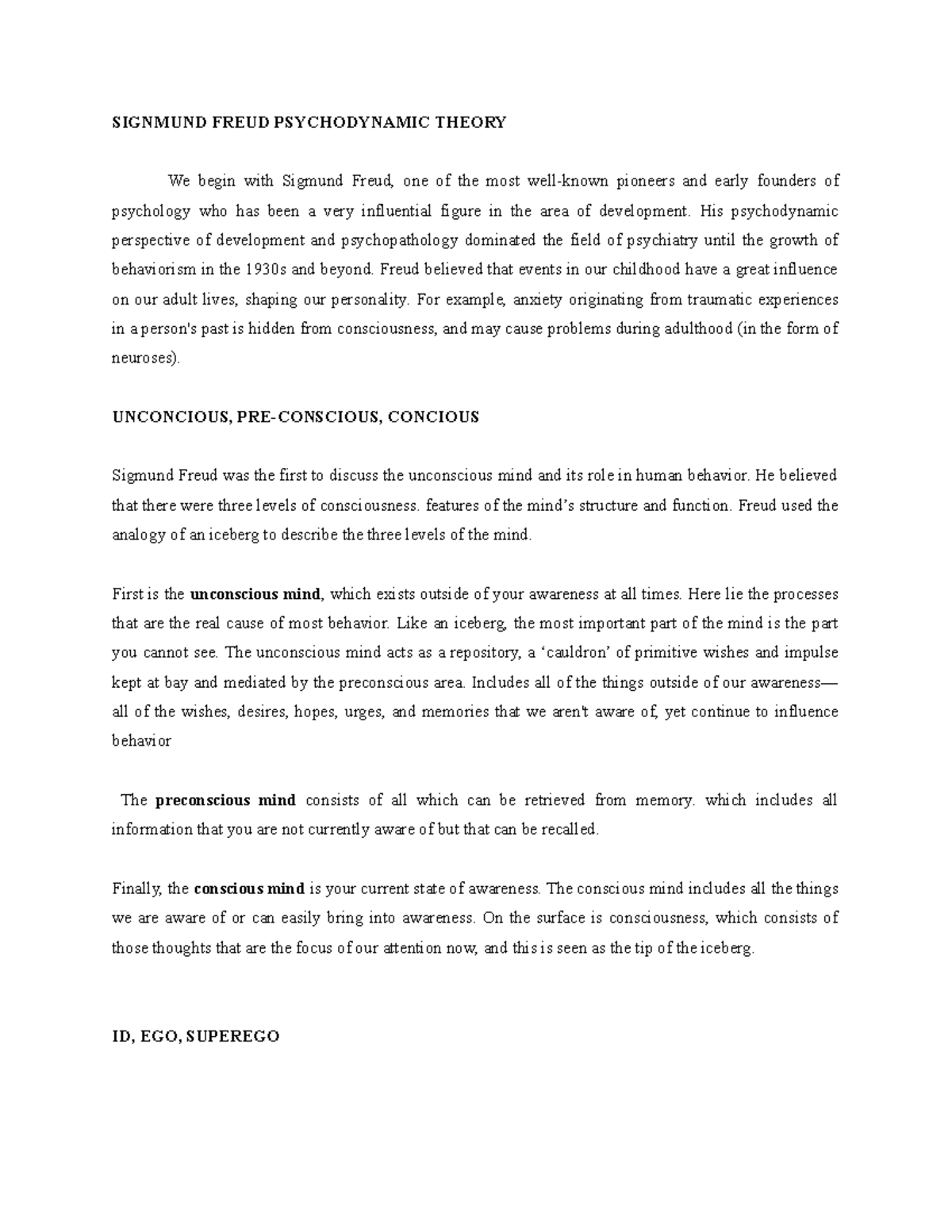 Sigmund-Freud - sigmund freud - SIGNMUND FREUD PSYCHODYNAMIC THEORY We ...