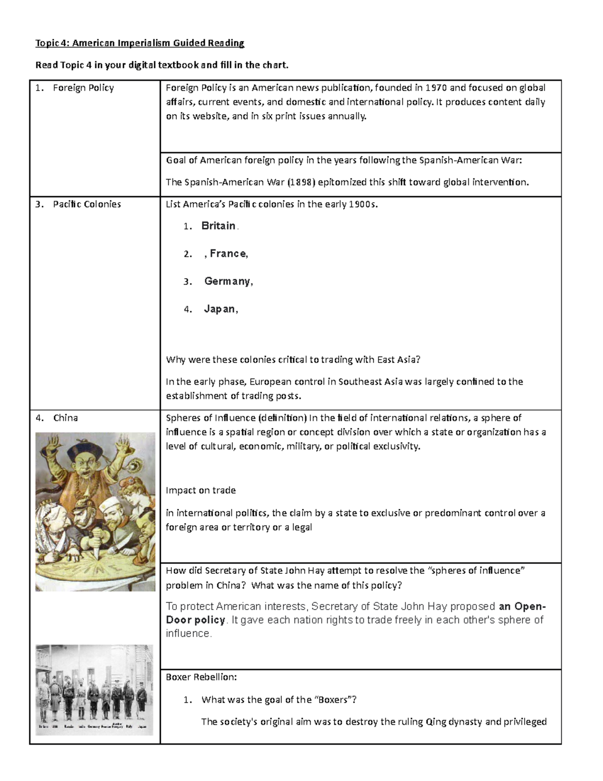 Am. Foreign Policy Guided Reading (1) copy - Topic 4: American ...