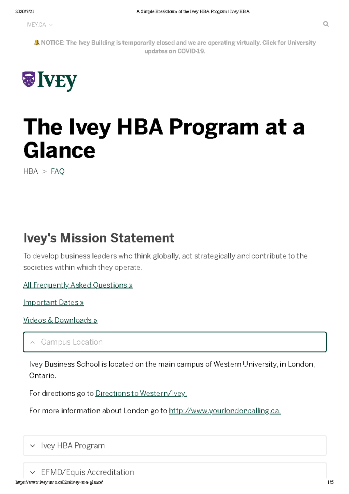 A Simple Breakdown of the Ivey HBA Program Ivey HBA - The Ivey HBA ...