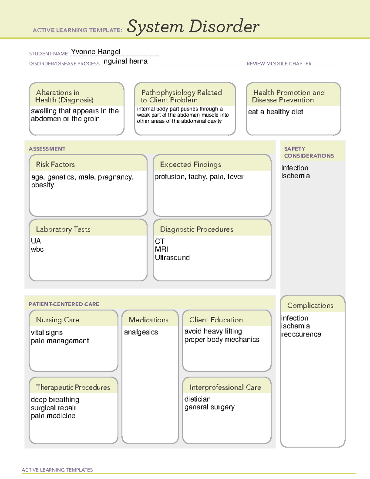 Practice a 8 - ati - ACTIVE LEARNING TEMPLATES System Disorder STUDENT ...