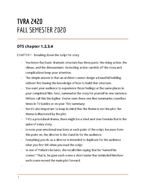 TVRA 2420 Sight, Sound and Motion syllabus Fall 2020 Final - CITY ...