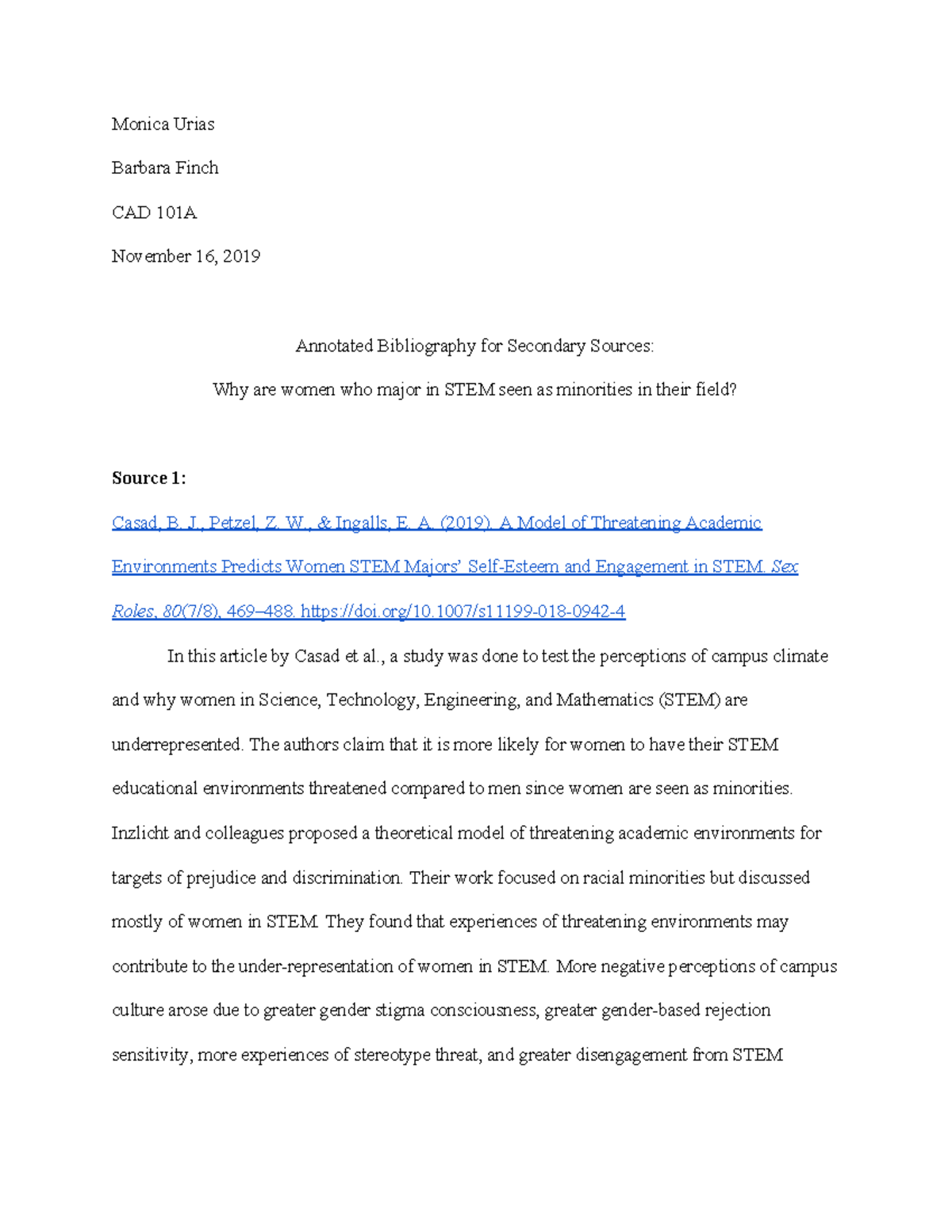 Annotated Bibliography for Secondary Sources - Monica Urias Barbara ...