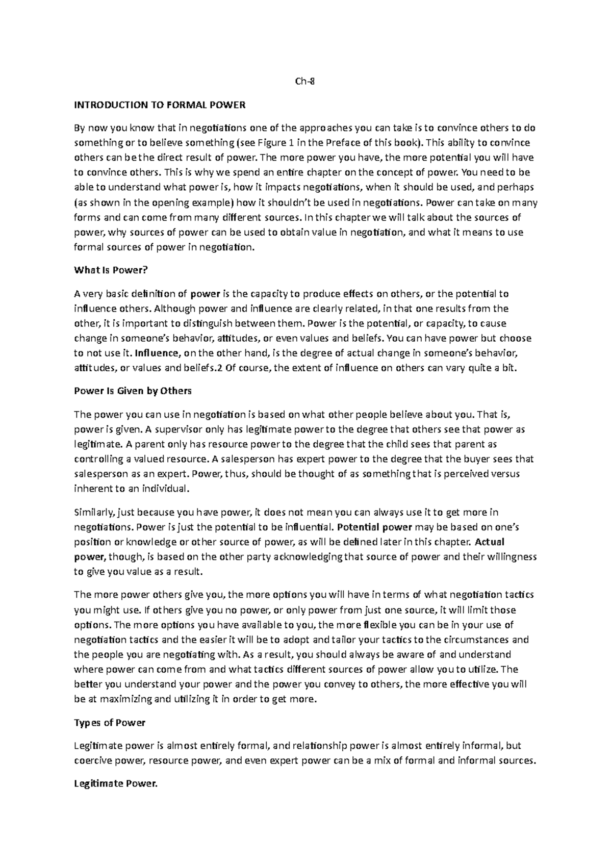 Ch-8 Notes - Ch- INTRODUCTION TO FORMAL POWER By now you know that in ...