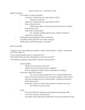 Unit 1 Resources AP Biology - A feature of organic compounds NOT found ...