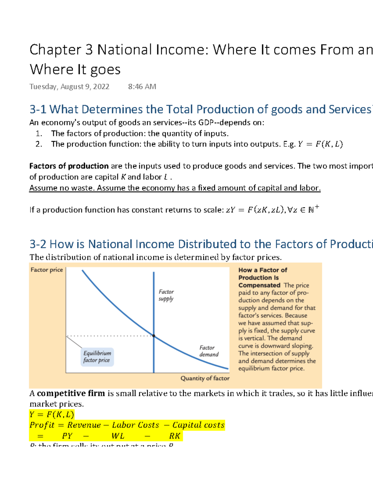 Chapter 3 National Income Where It comes From and Where It goes - 3-1 ...