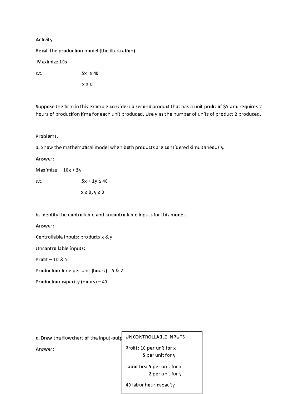 CAED101 N3 Business Statistics (Model Development) - Activity Recall ...