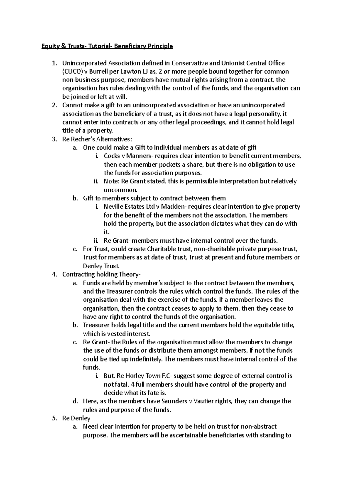 Equity and Trusts Beneficiary Principle - Equity & Trusts- Tutorial ...
