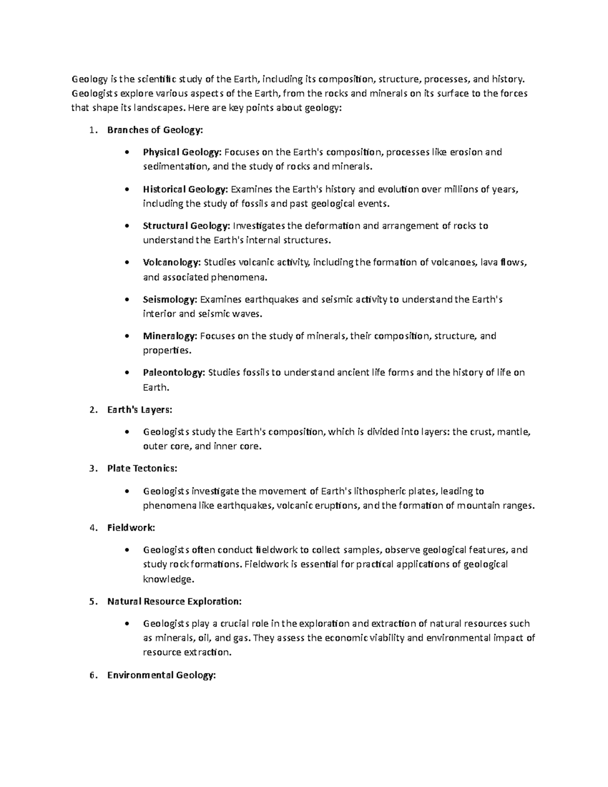 Geology is the scientific study of the Earth - Geologists explore ...