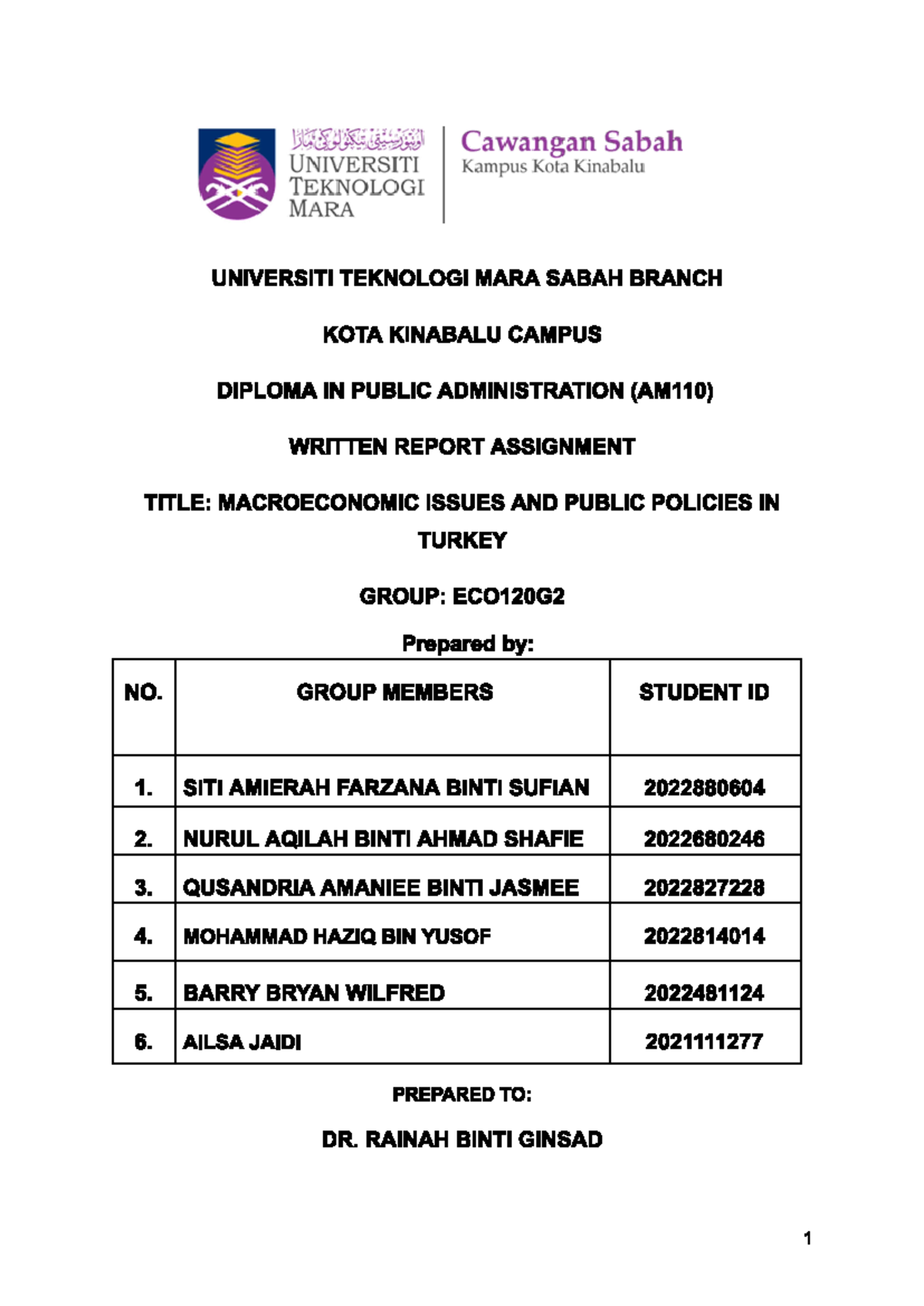 Eco assignment - GOOD - Public Admin (DPA) - Studocu