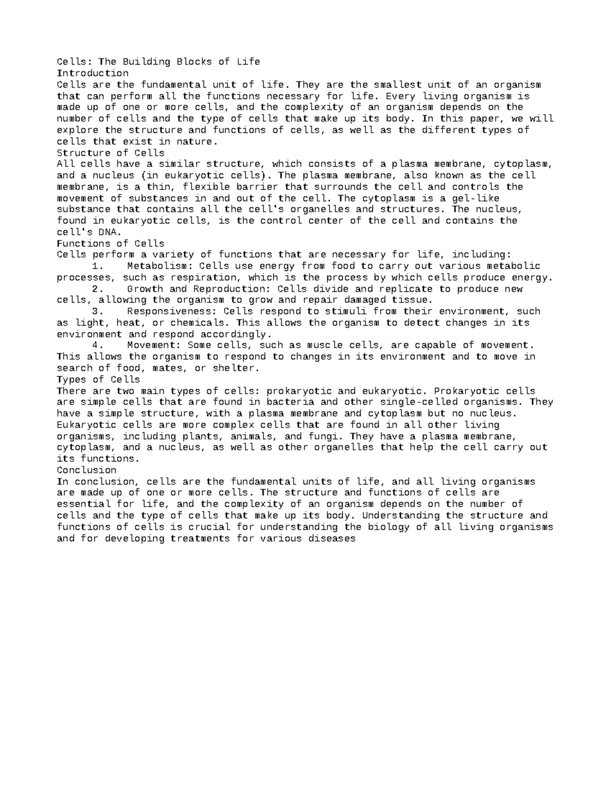 The building blocks of life 1 - Cells: The Building Blocks of Life ...