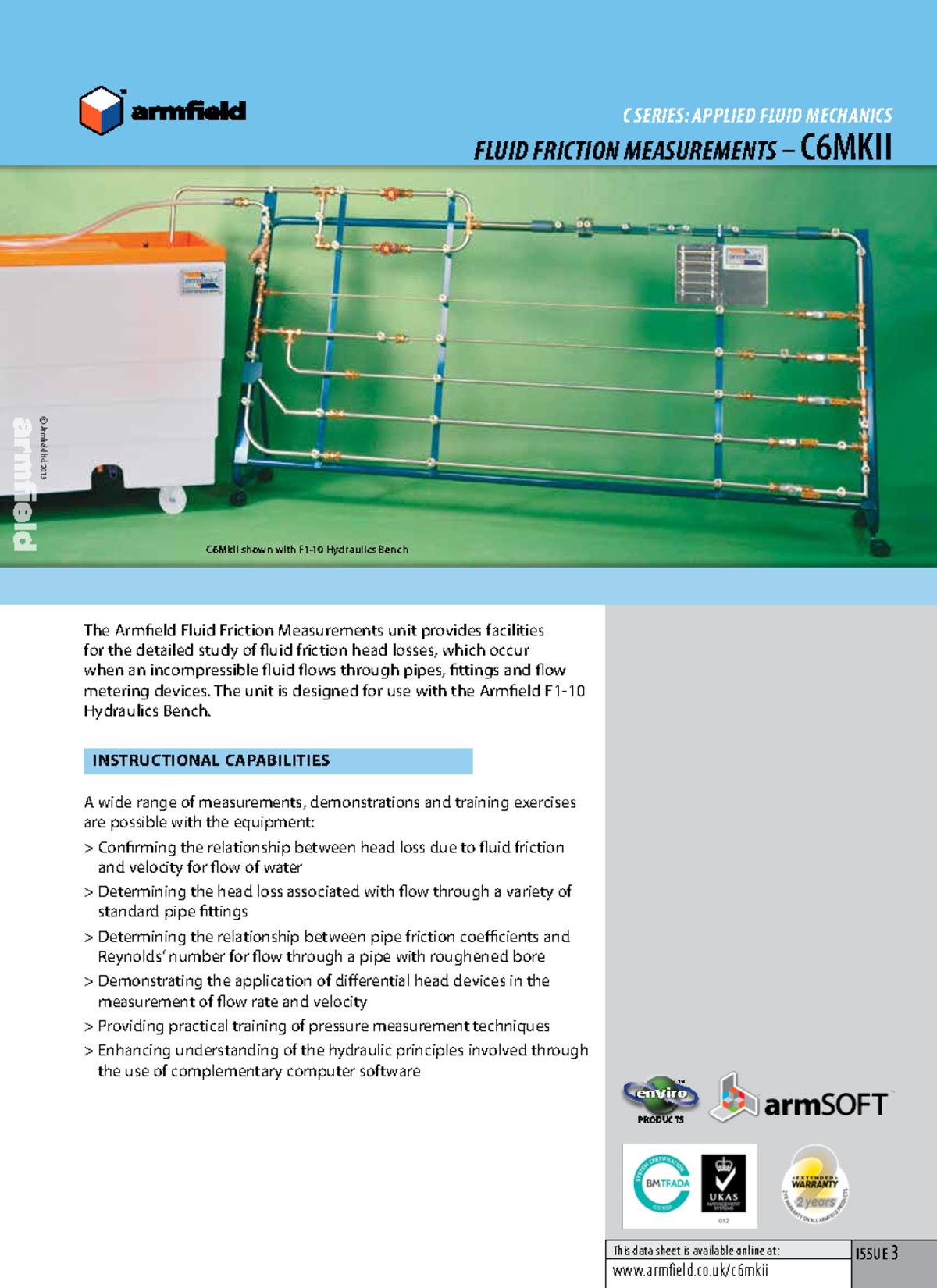 C6mkii web - en ™ viro PRODUCTS The Armfield Fluid Friction ...