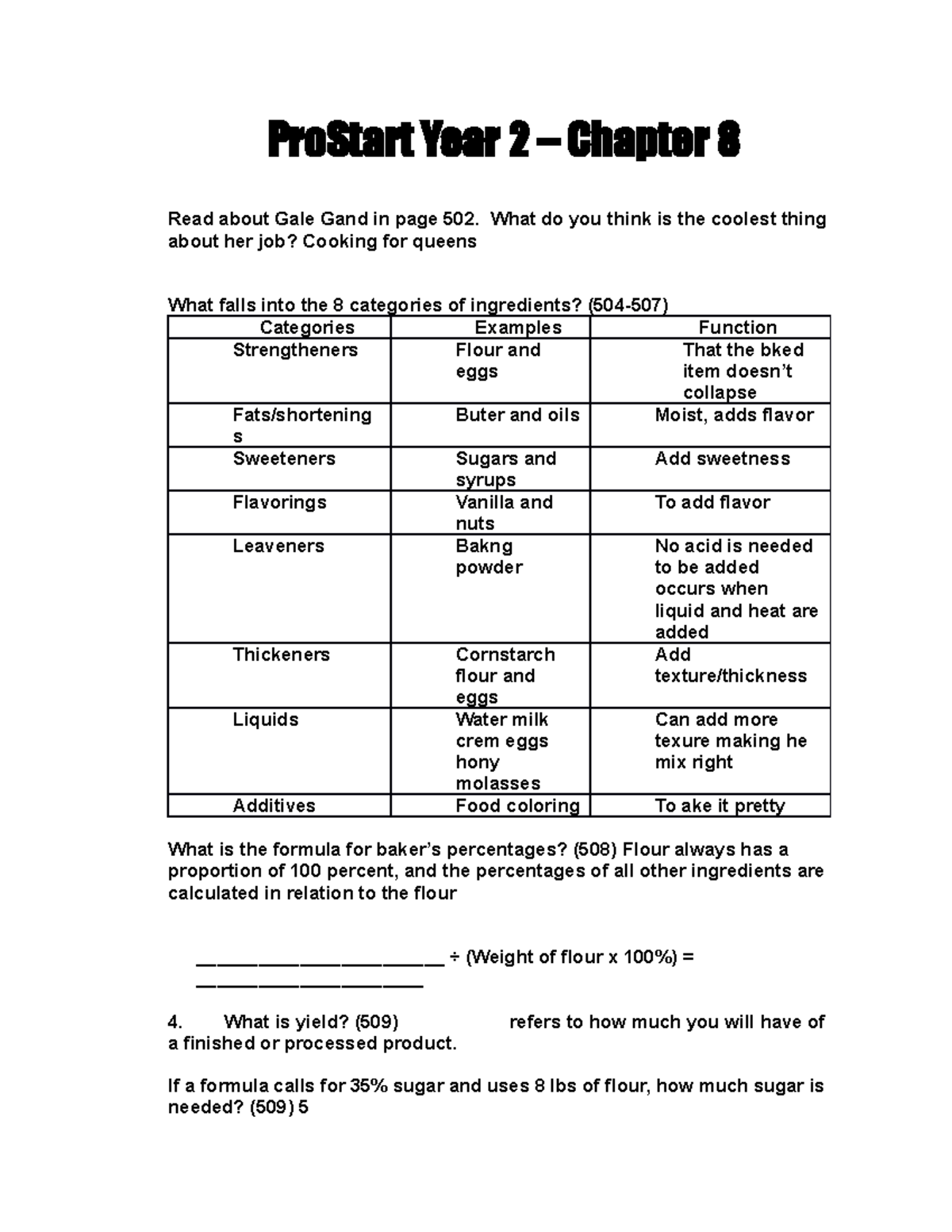 Chapter 8 - Report - ProStart Year 2 – Chapter 8 Read about Gale Gand ...