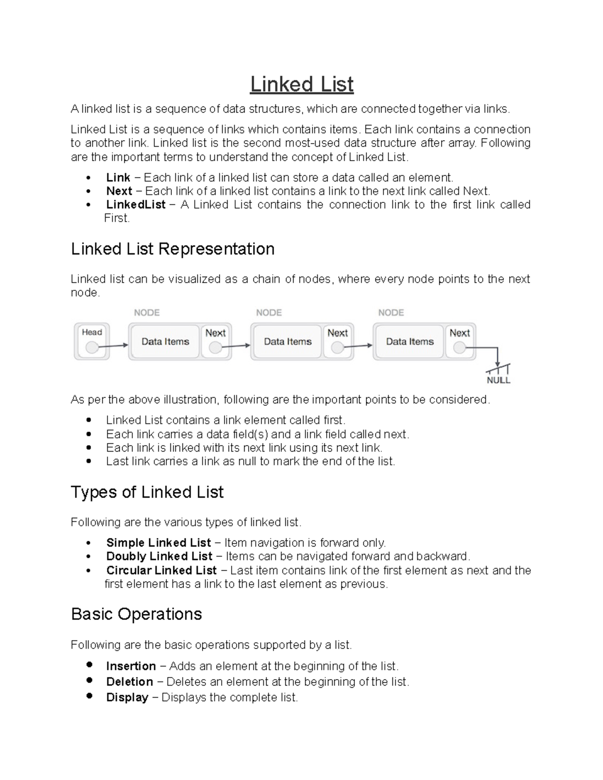 Linked list - Best - Linked List ####### A linked list is a sequence of data structures, which ...