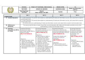 MIL 12 Q1 W5 - English subject - SCHOOL PASAY CITY NATIONAL HIGH SCHOOL ...