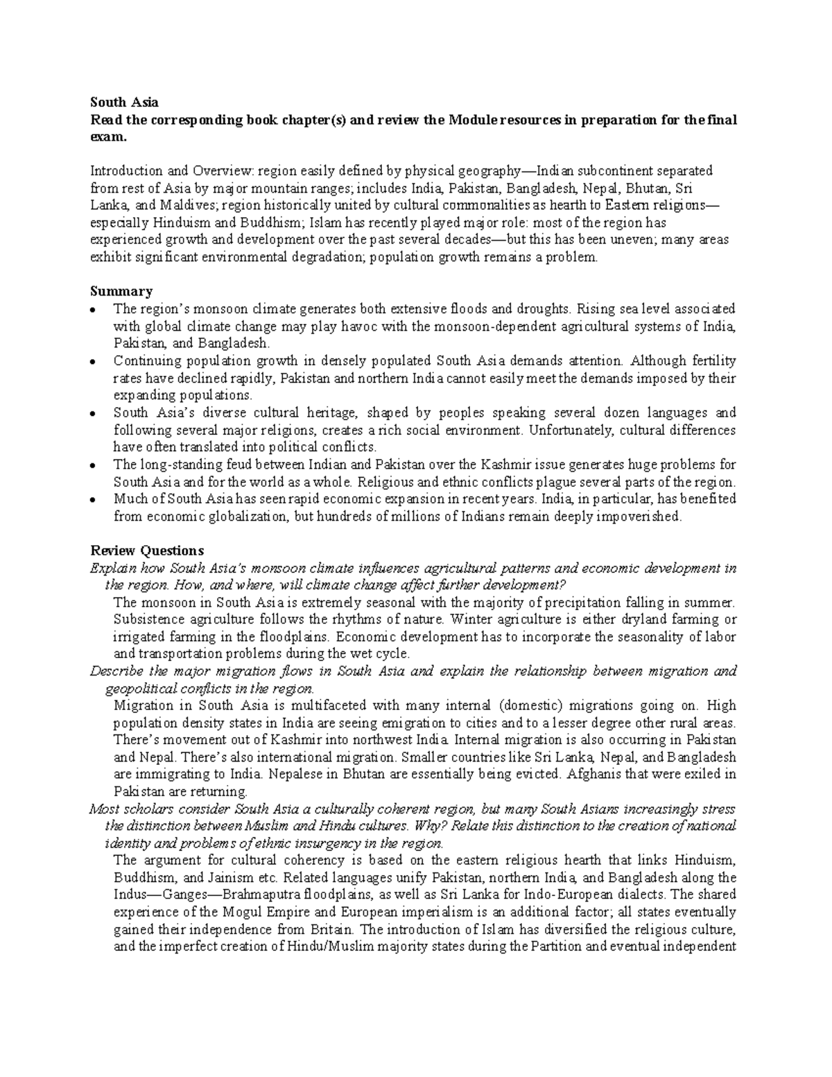 South+Asia+intro+and+wrap+up - South Asia Read the corresponding book ...