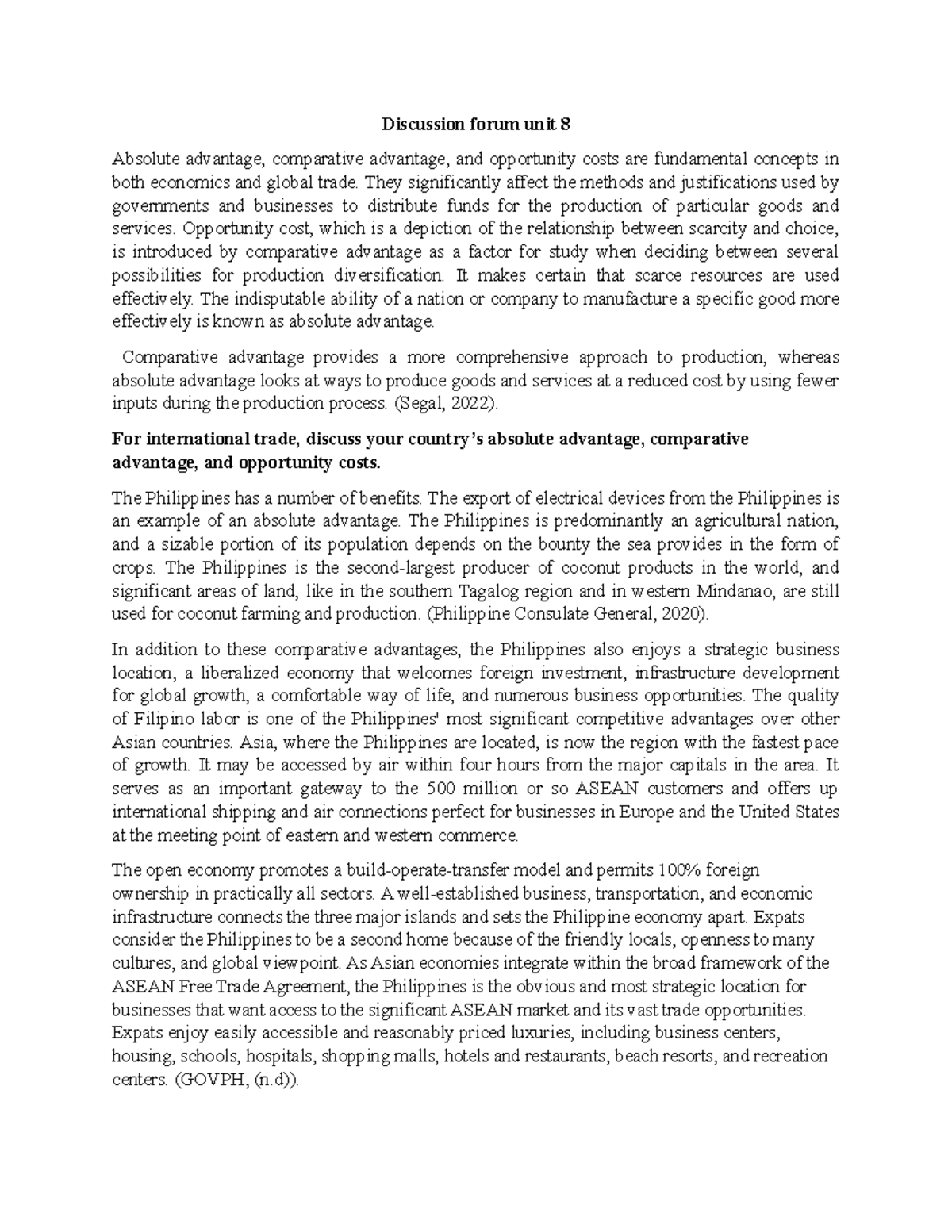 BUS 1103 Discussion forum unit 8 - Discussion forum unit 8 Absolute ...