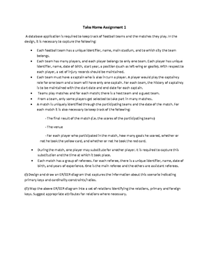 Take Home Assignment 1 - In the design, it is necessary to capture the ...