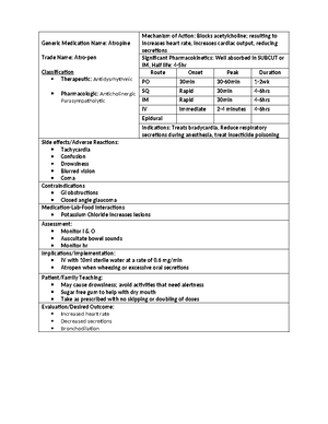 Epinephrine Drug Card - drug card - Generic Medication Name ...
