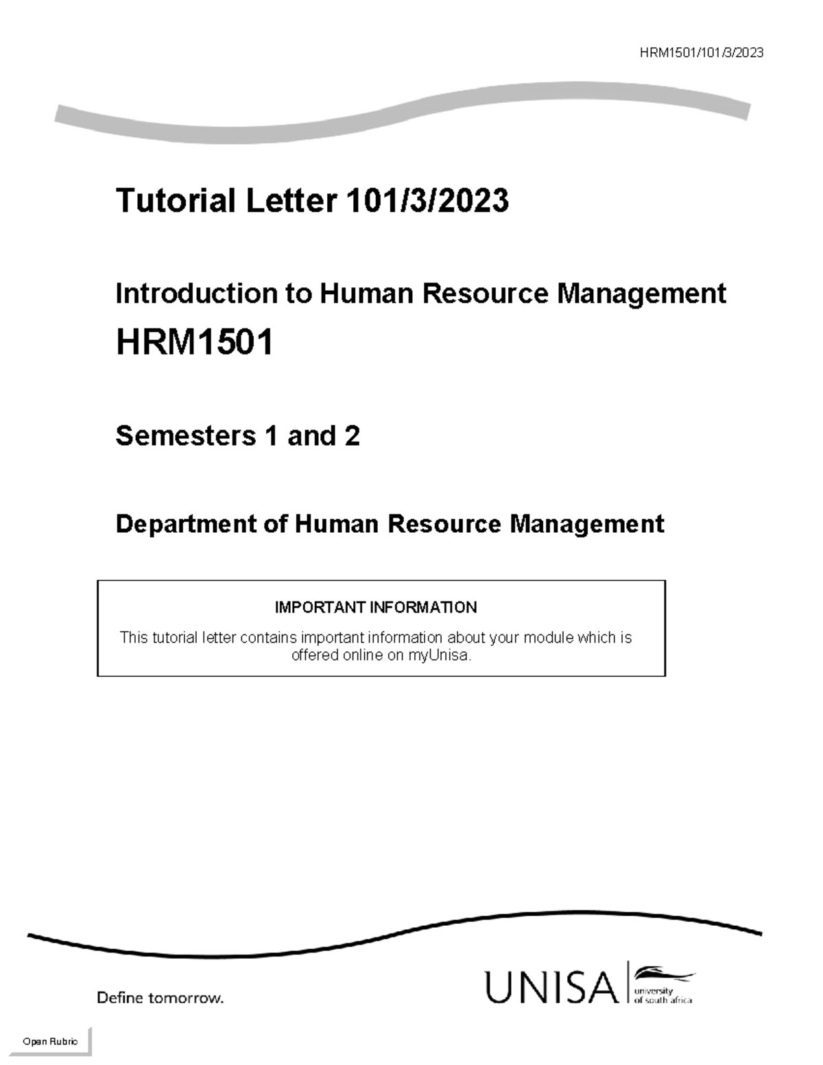 101 2023 3 b - Tutorials letter - Tutorial Letter 101/3/ Introduction ...