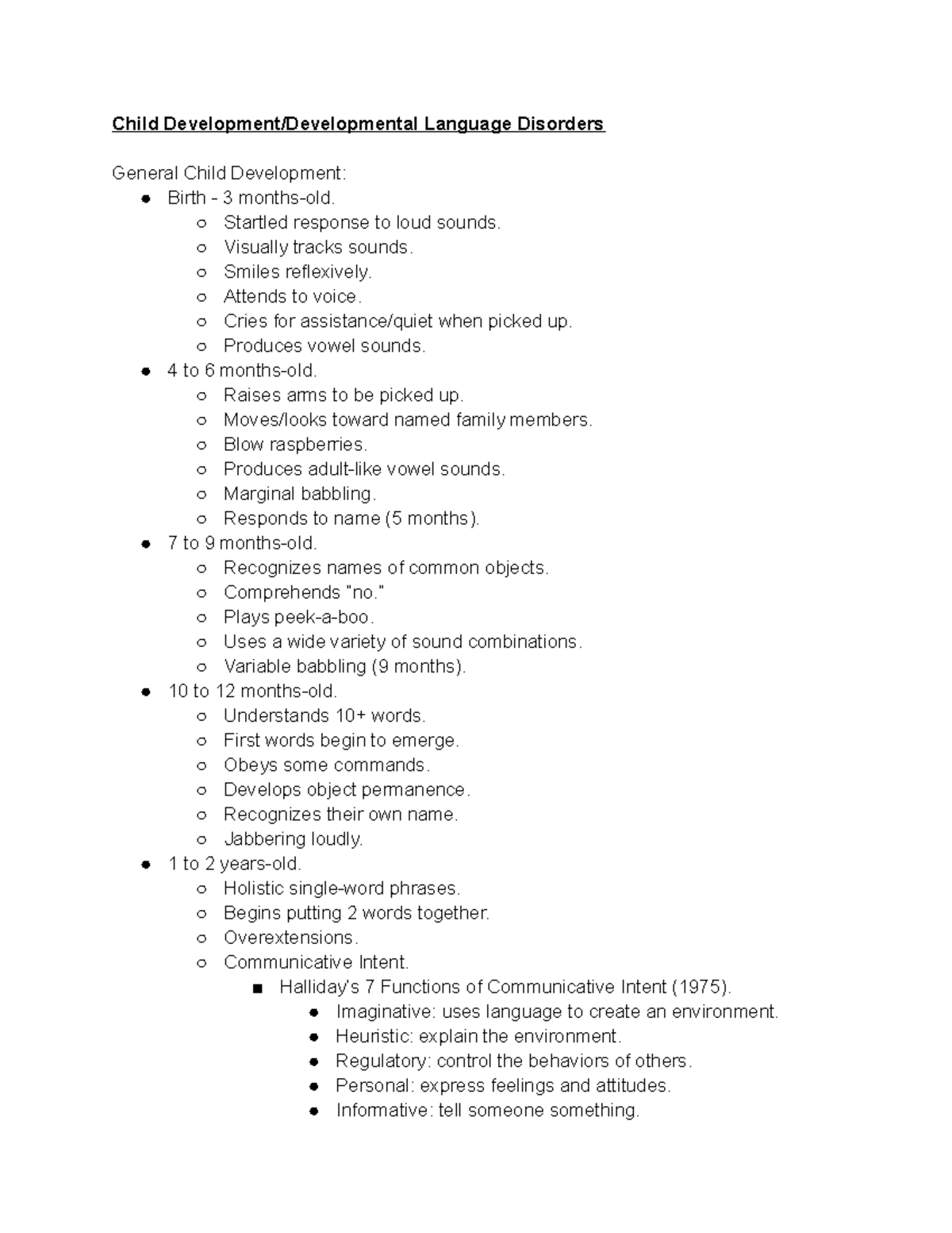 Comps Praxis Study Guide - Child Development/Developmental Language ...
