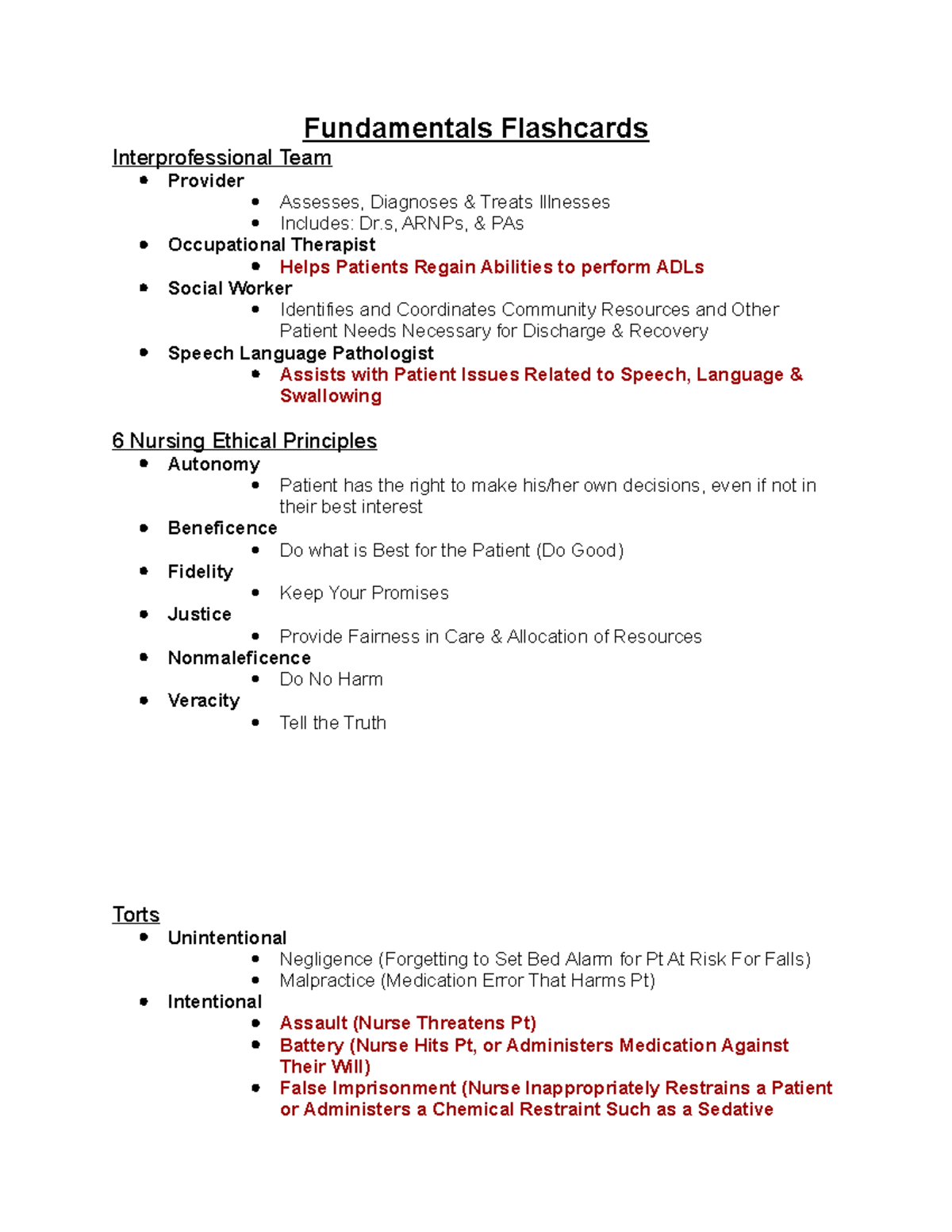 Fundamentals Flashcards.docx · version 1.docx · version 1 - Fundamentals Flashcards - Studocu