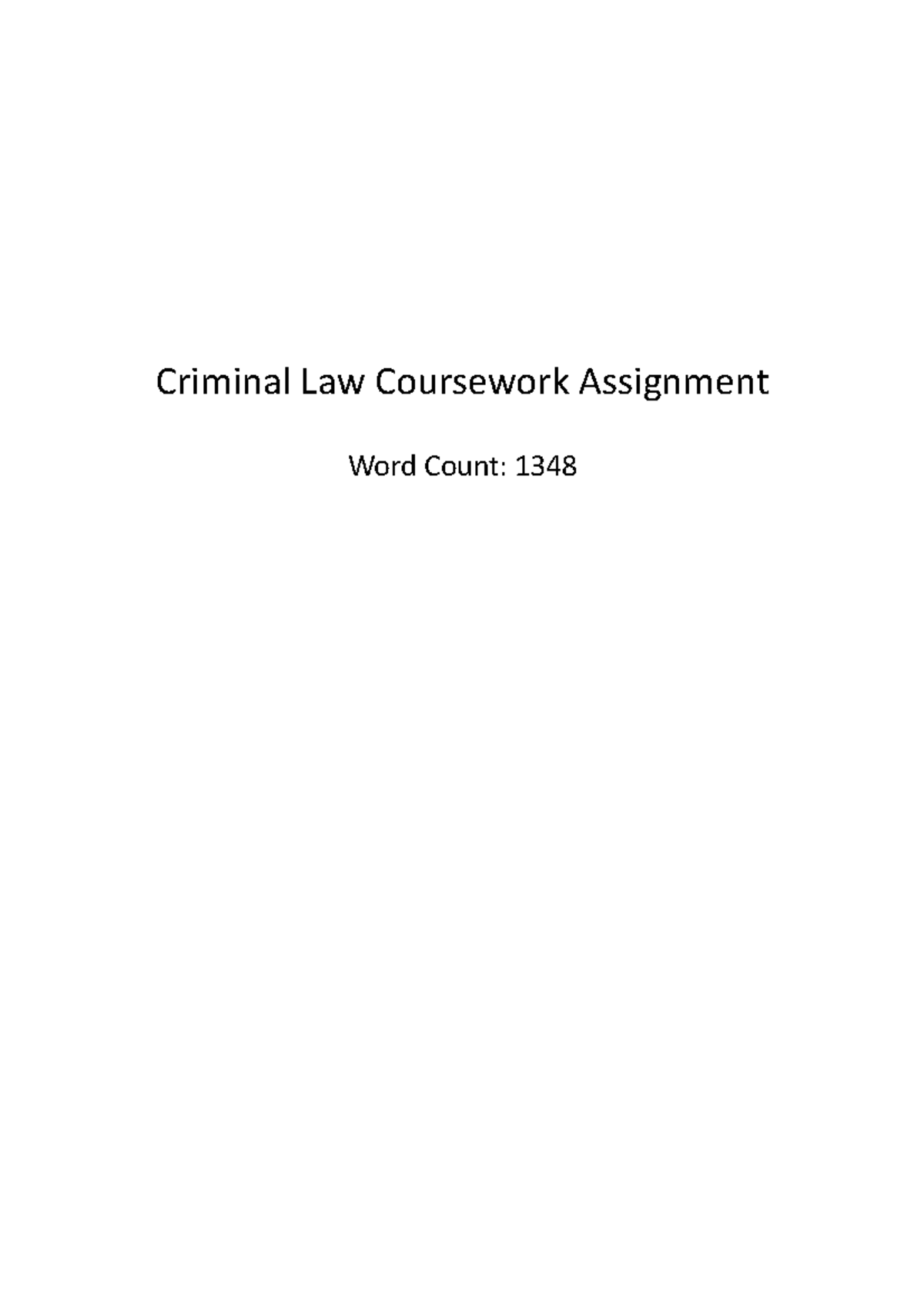 Criminal Assignment – Involuntary Manslaughter - Criminal Law ...