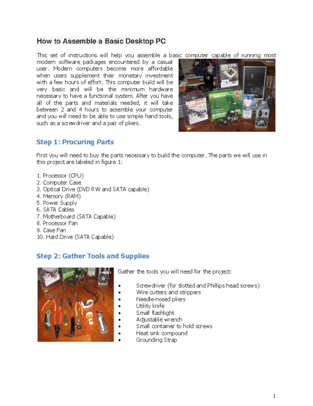 Final COC 123 reviewer - Coc - How to Assemble a Basic Desktop PC This set of instructions will ...