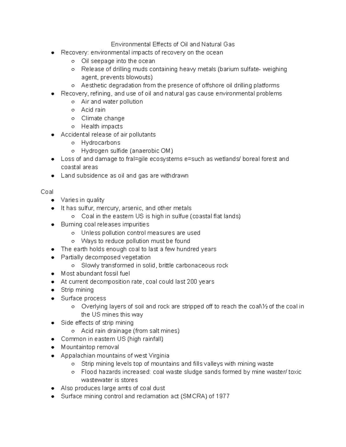 Environmental Effects of Oil and Natural Gas - Mining and use of about ...