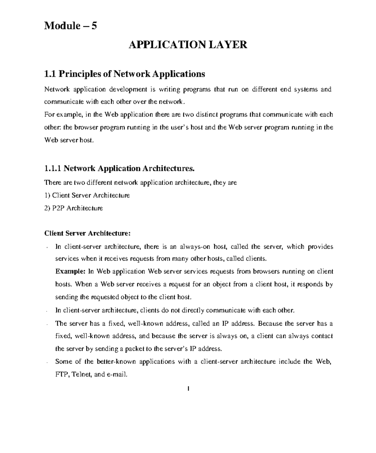 Computer Networks Notes M5 - Module – 5 APPLICATION LAYER 1. 1 ...