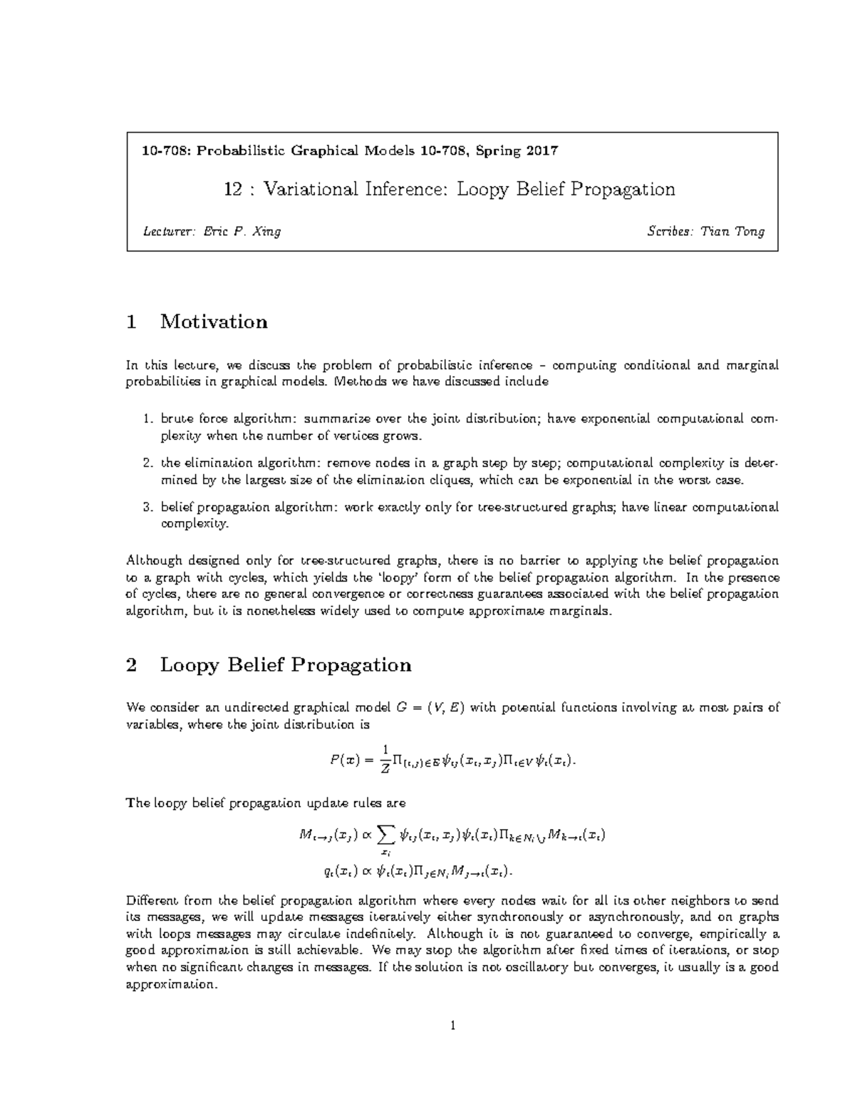 10708-scribe-lecture 12 - 10-708: Probabilistic Graphical Models 10-708 ...