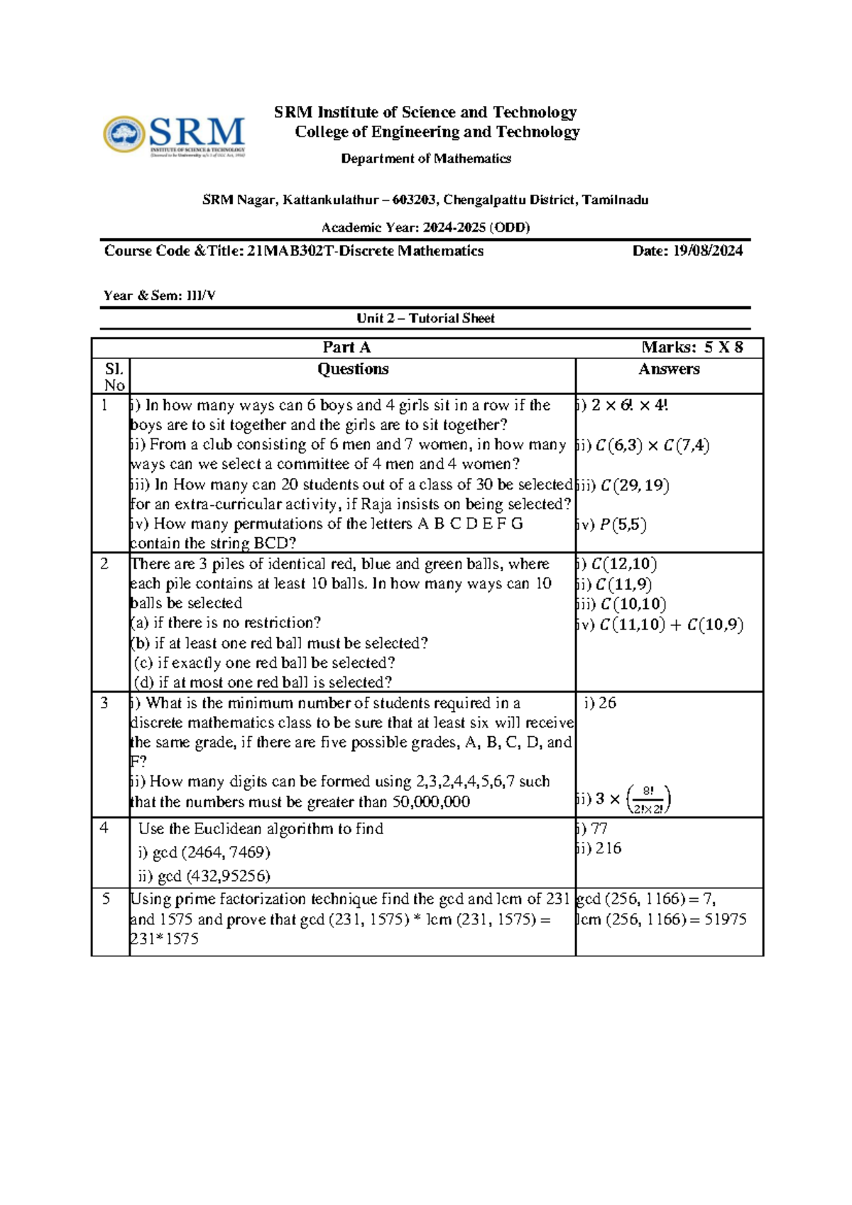1725943269313 21MAB302T-DM-Unit 2-Tutorial Sheet - SRM Institute of Science and Technology ...