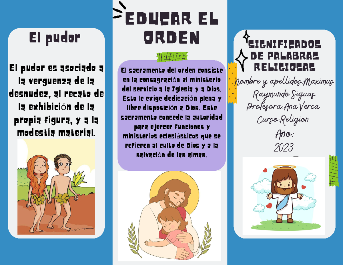 Folleto Tríptico Proyecto Creativo para Niños Ilustrado Doodle ...
