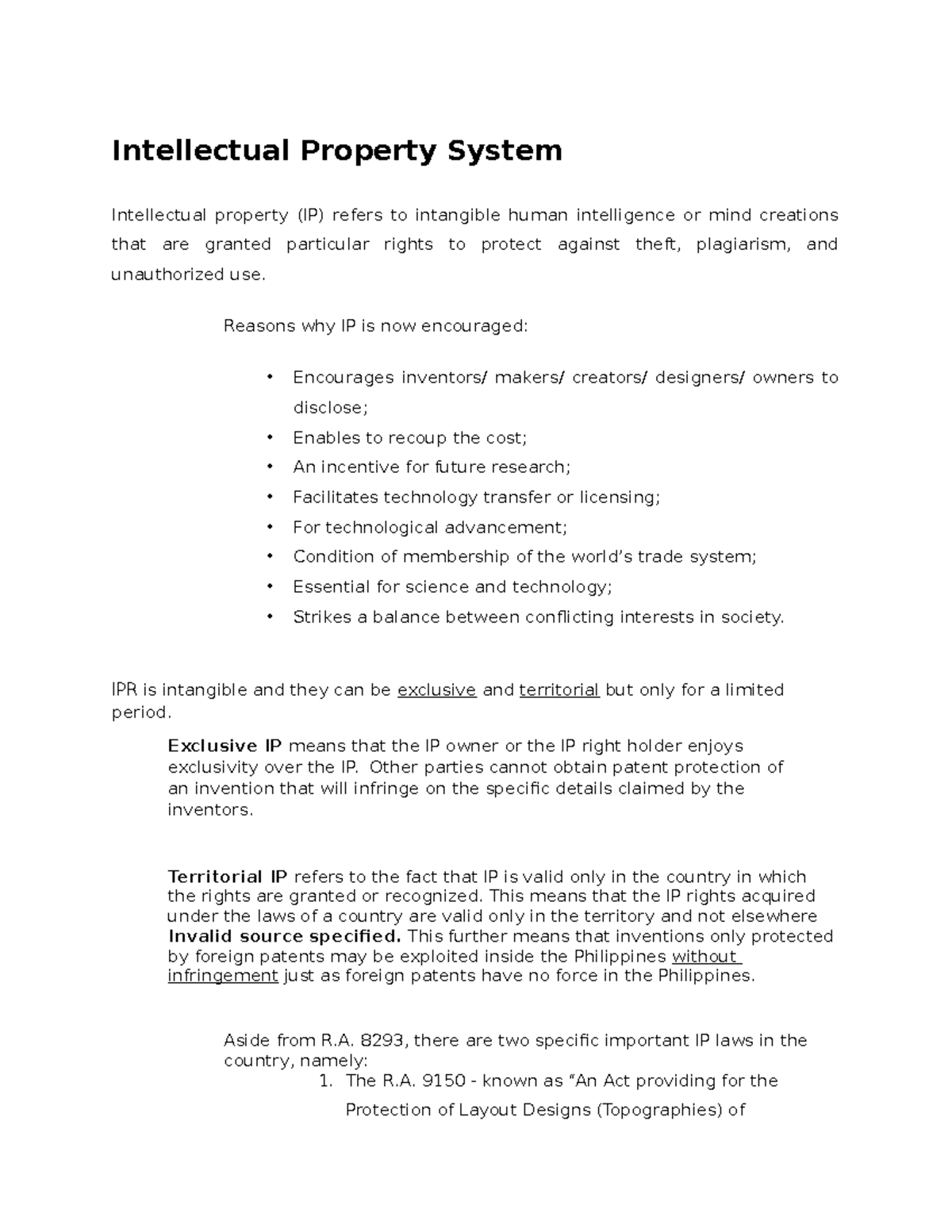 Intellectual Property System - Intellectual Property System ...