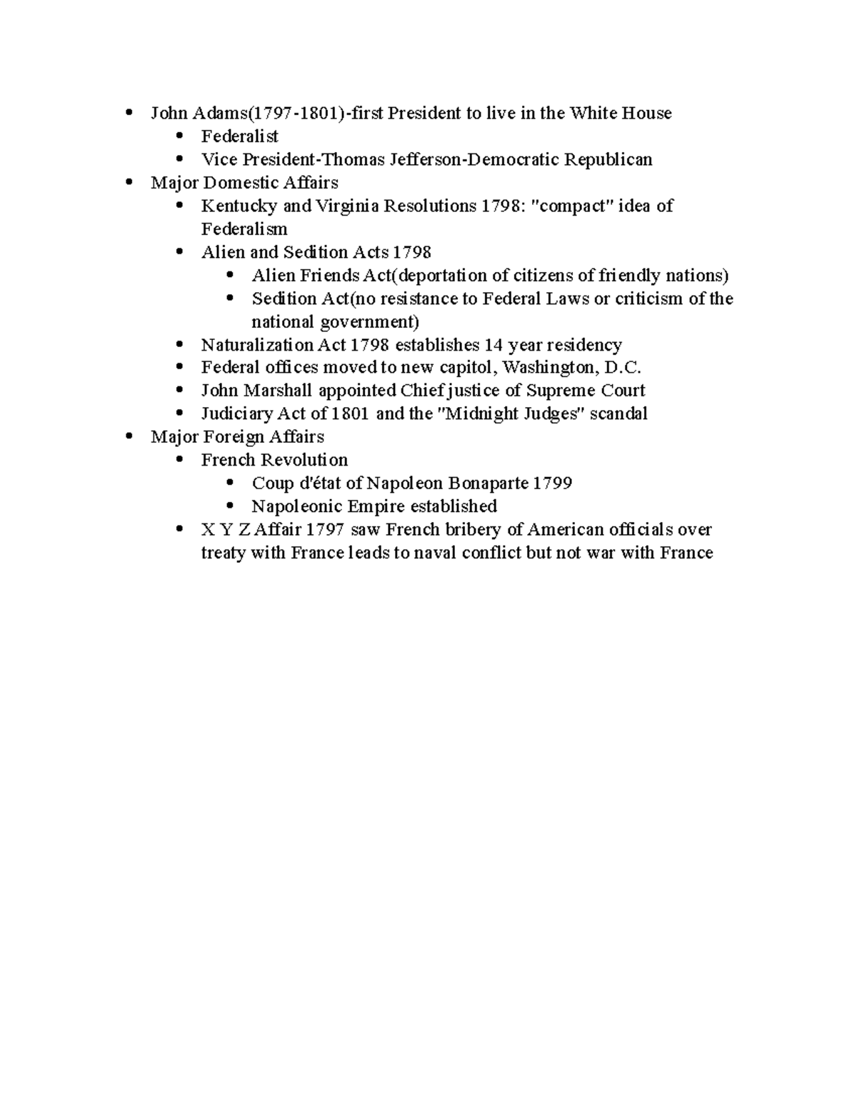 John Adams - John Adams(1797-1801)-first President to live in the White ...