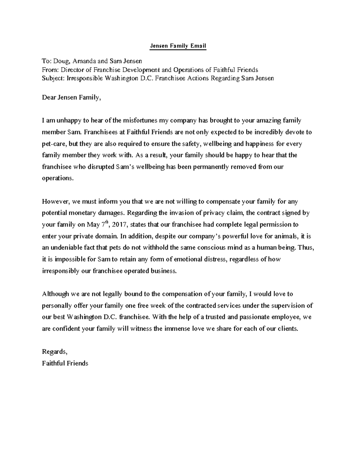 Jensen Family Email - Chez - Jensen Family Email To: Doug, Amanda and ...