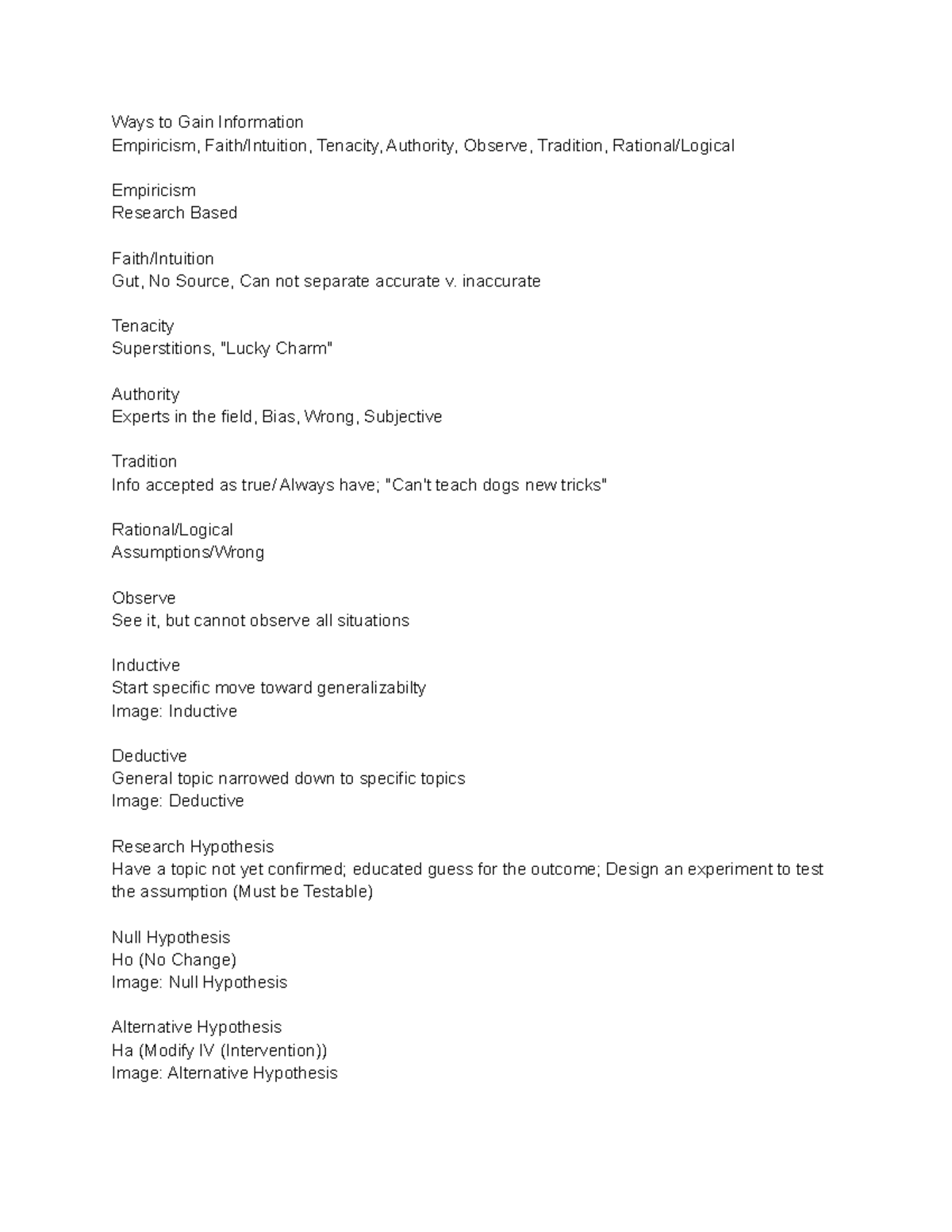 S1 - Professor: John Fogg - Ways to Gain Information Empiricism, Faith ...