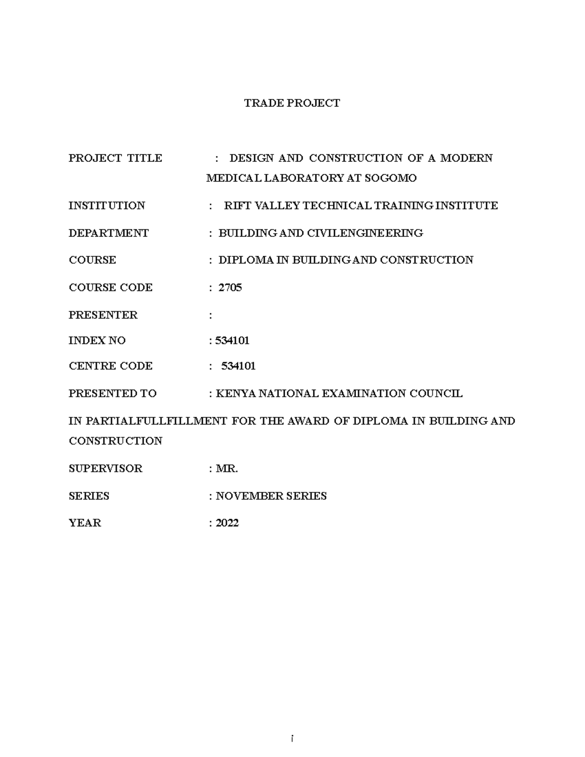 Medical LAB Project - reference - TRADE PROJECT PROJECT TITLE : DESIGN ...